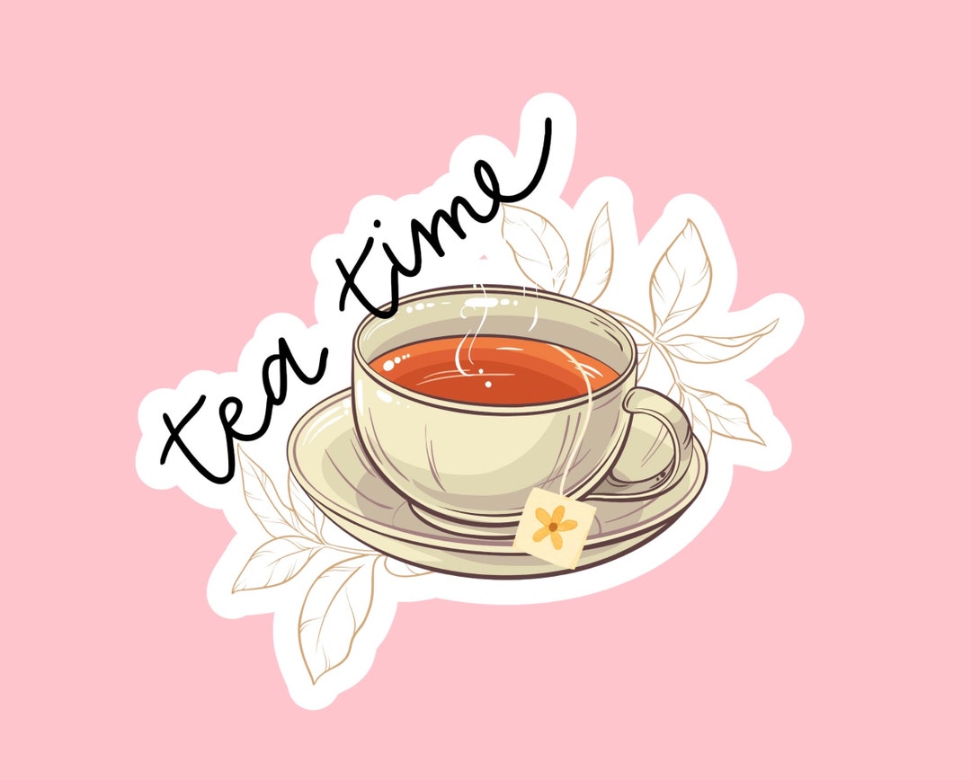 Tea Time Cute Tea Cup Flower Matte Vinyl Die Cut Sticker|tea Lover|tea ...
