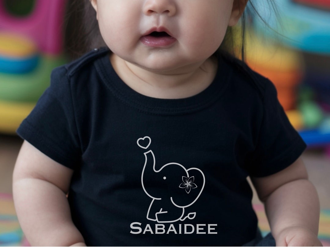 Sabaidee Hello Cute Elephant Baby Short Sleeve T-shirt|lao Kids Clothing|baby Cute Clothing ...