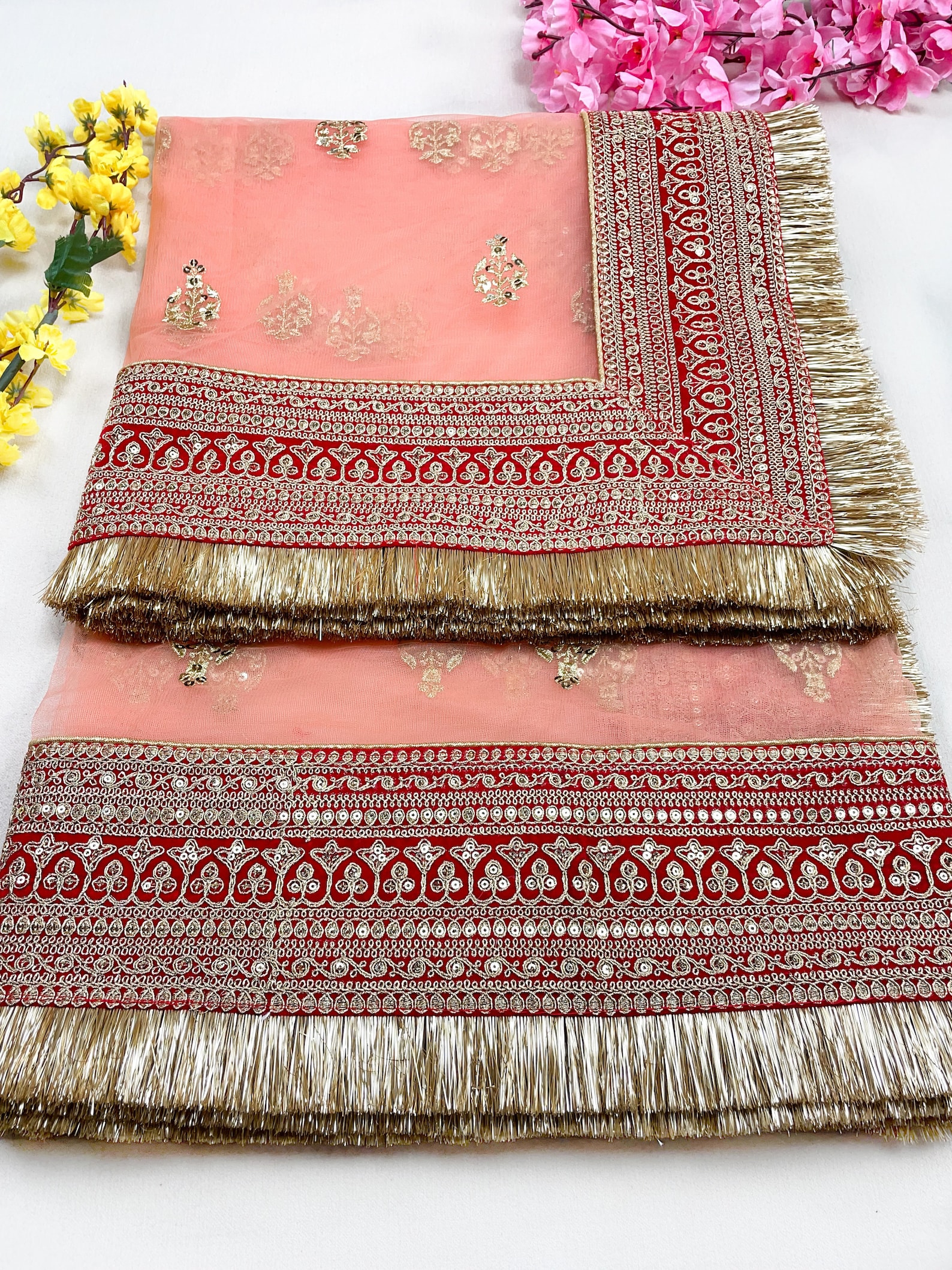 Katrina Kaif Wedding Red Net Embroidery Sabyasachi Edition Bridal ...