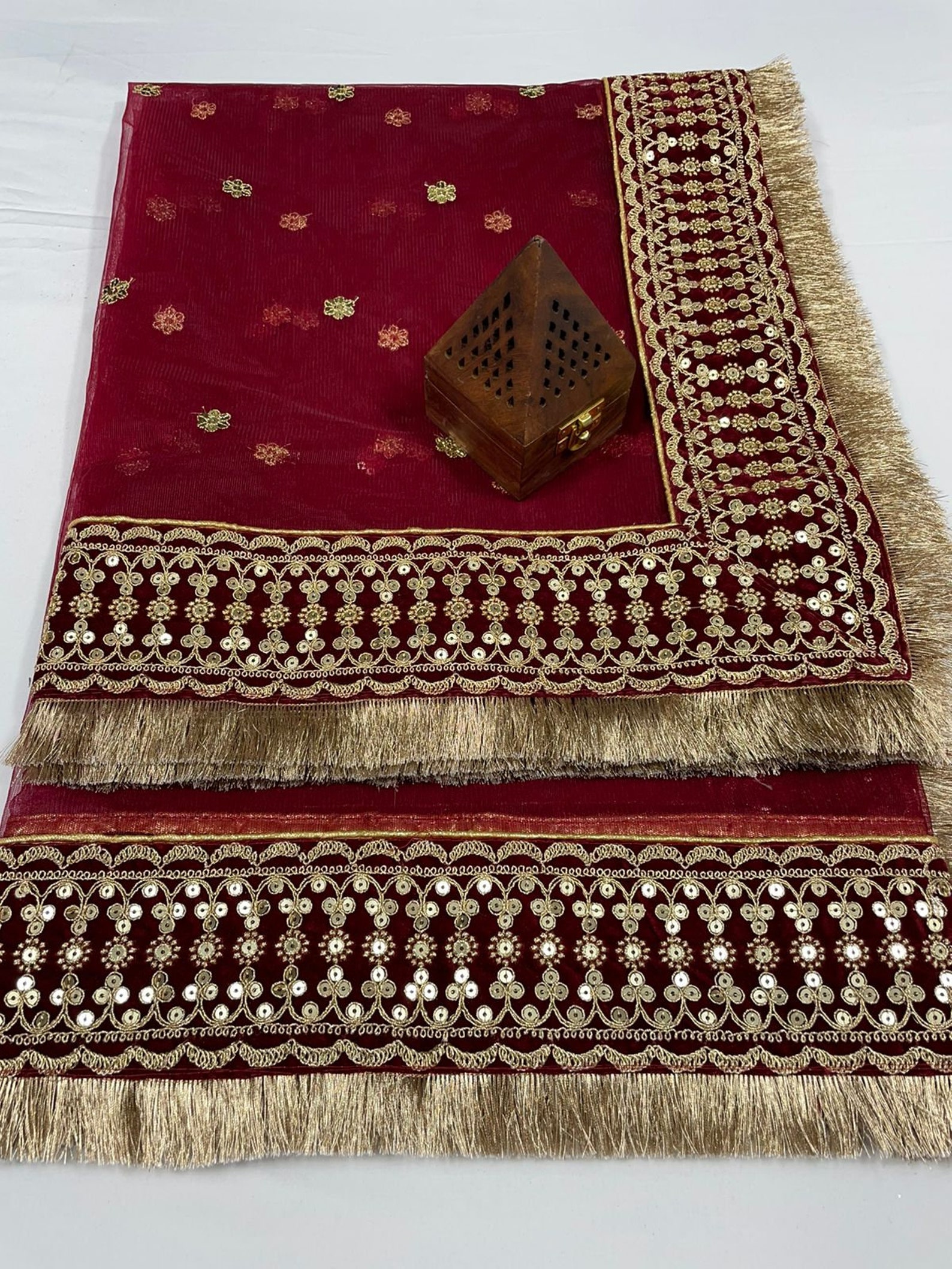 Red Net Embroidery Sabyasachi Bridal Dupatta for Wedding - Etsy