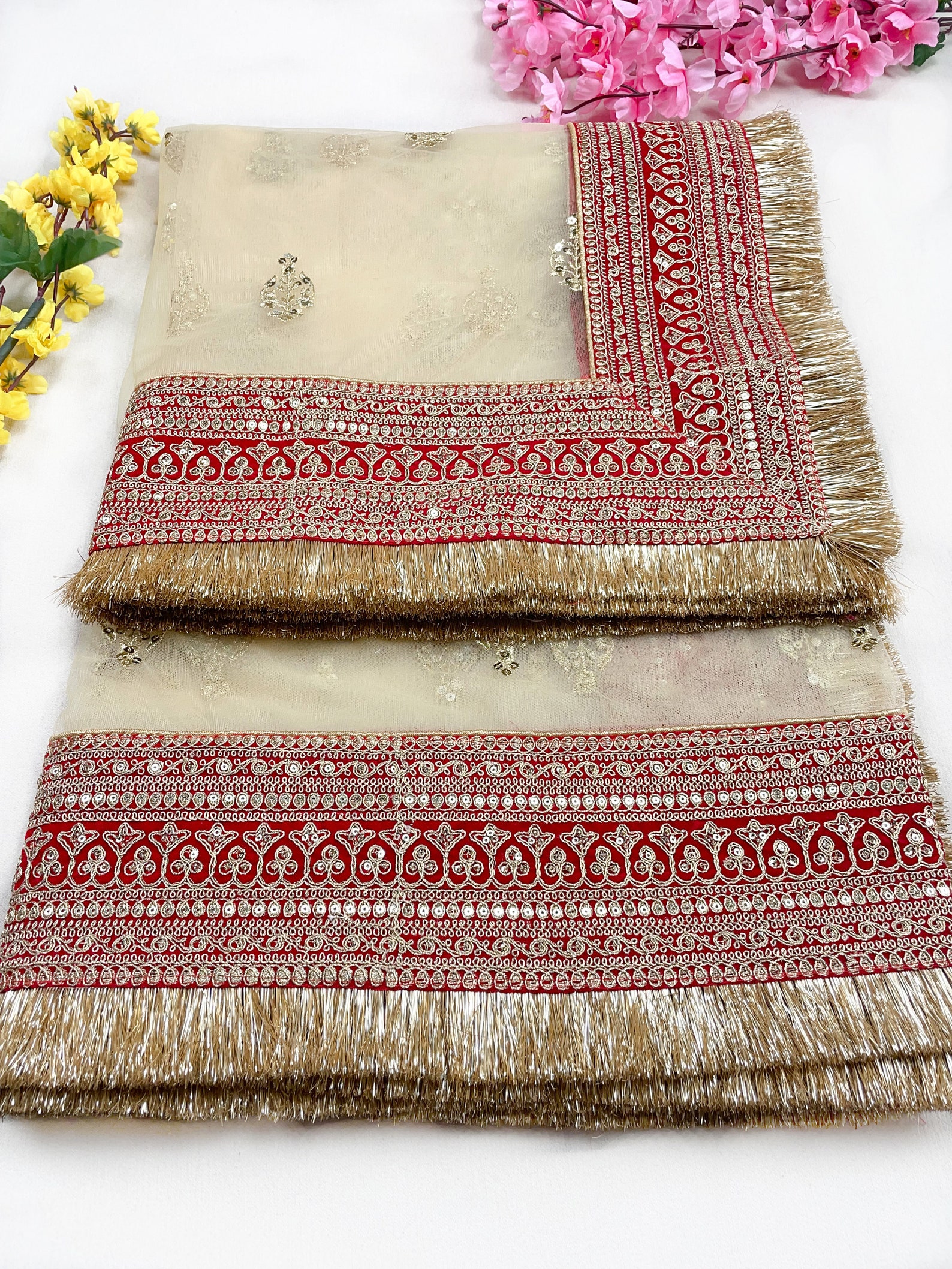 Katrina Kaif Wedding Red Net Embroidery Sabyasachi Edition Bridal ...