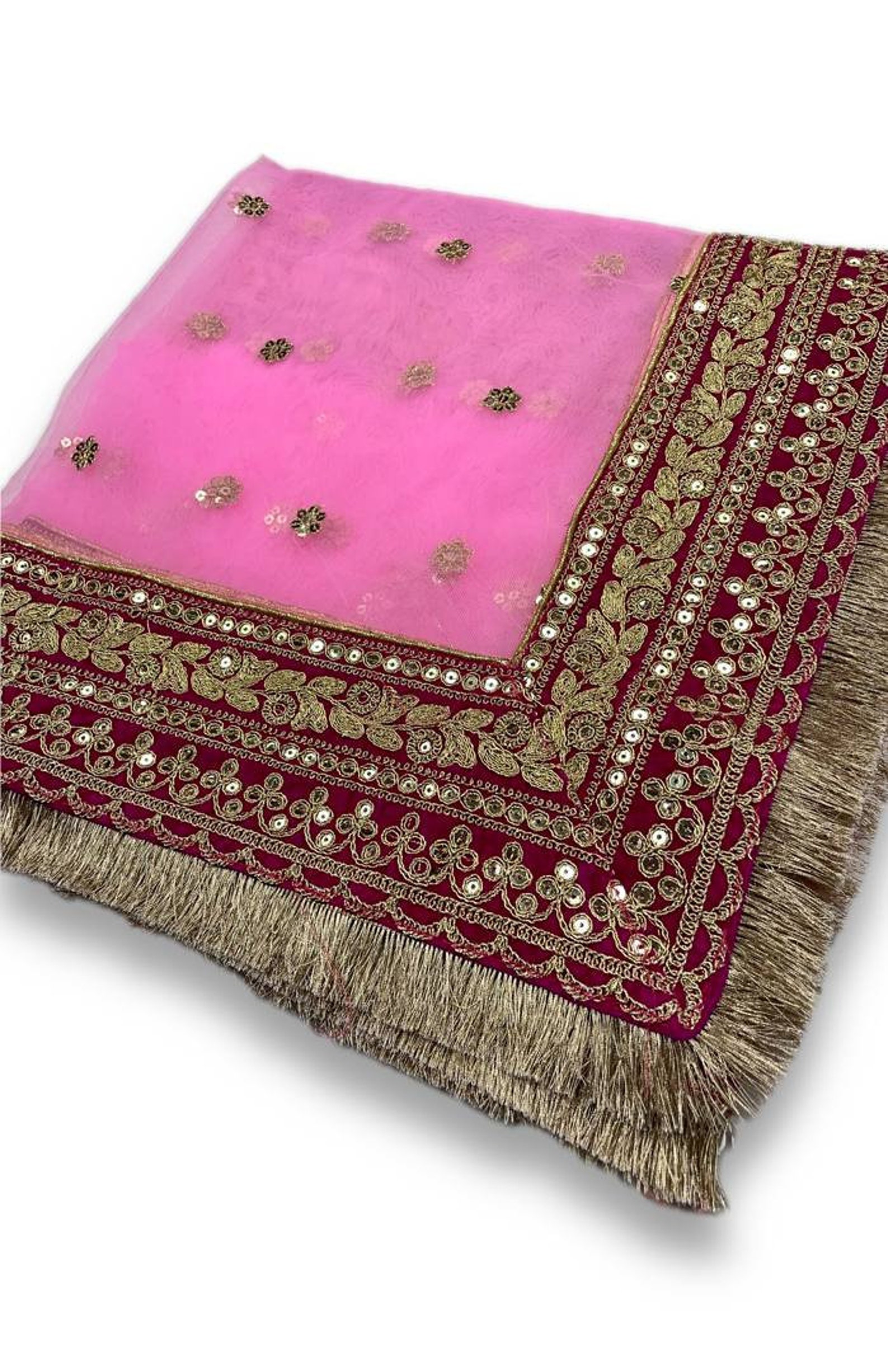 Bridal Dupatta Red Net Embroidery Sabyasachi Bridal Dupatta for Wedding ...