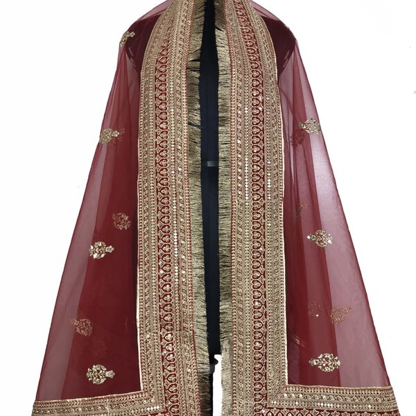 Bridal Red Dupatta - Etsy