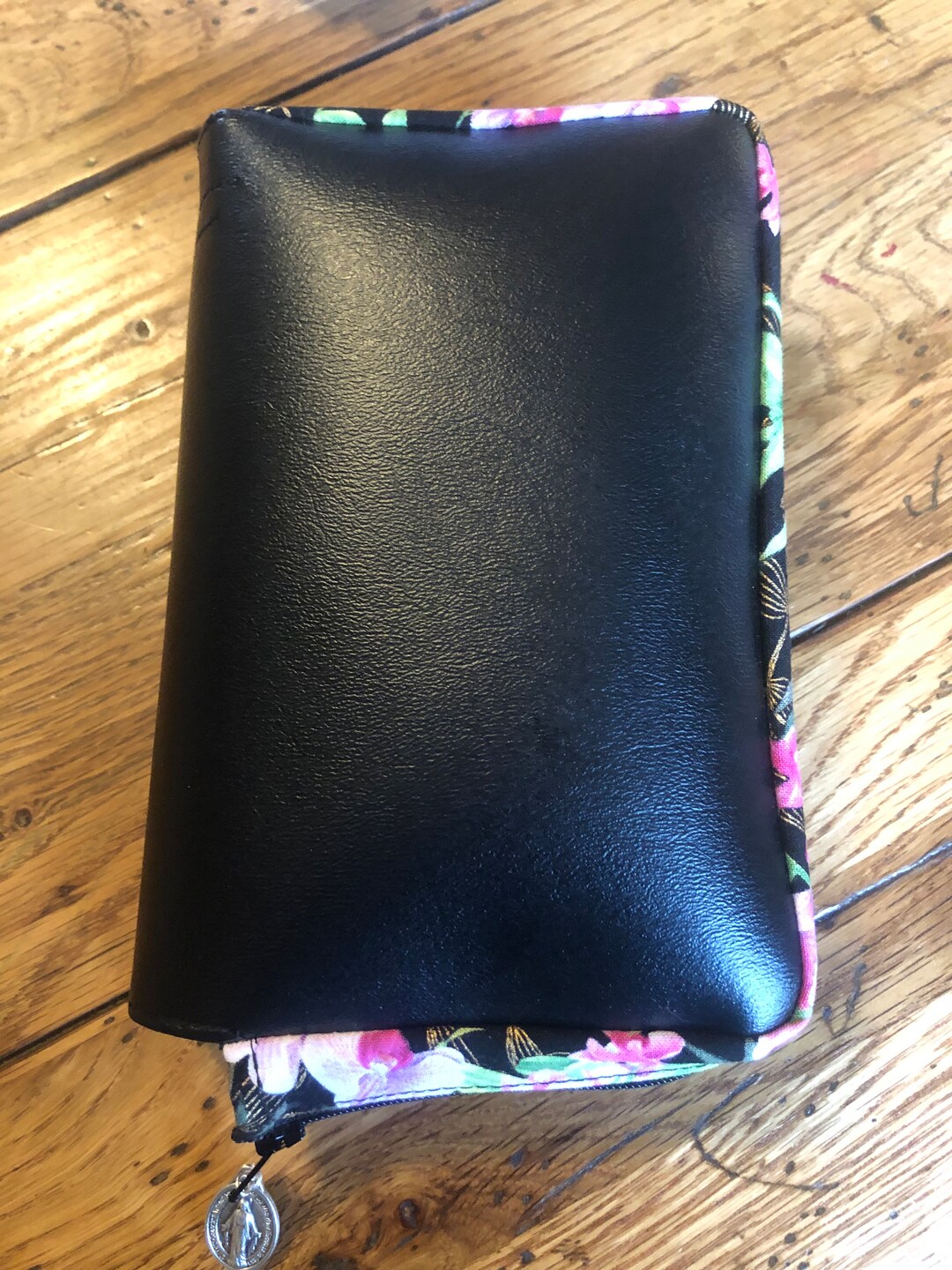 Black/ Pink Floral Vinyl Missal Cover for Latin Mass Missals, Ordinary ...