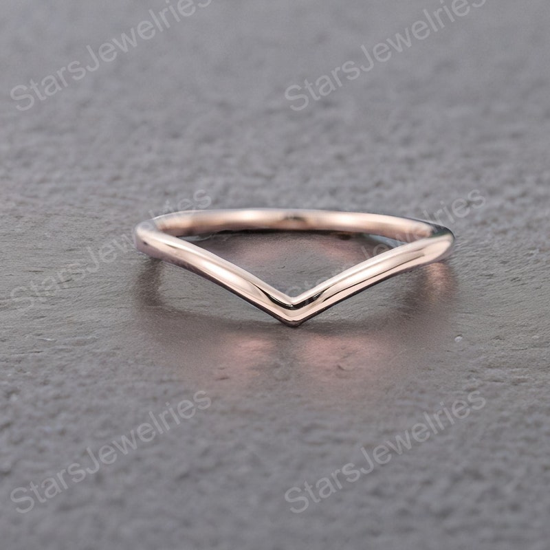 Gold Chevron Wedding Band - Etsy