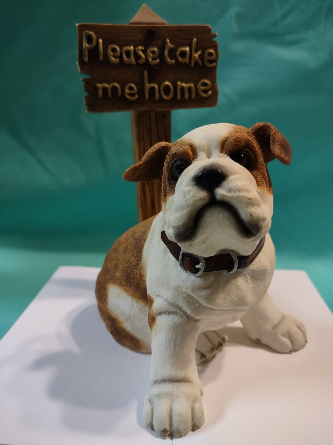 Bulldog ," Please Take Me Home ", Figurine,he is Lonely - Etsy