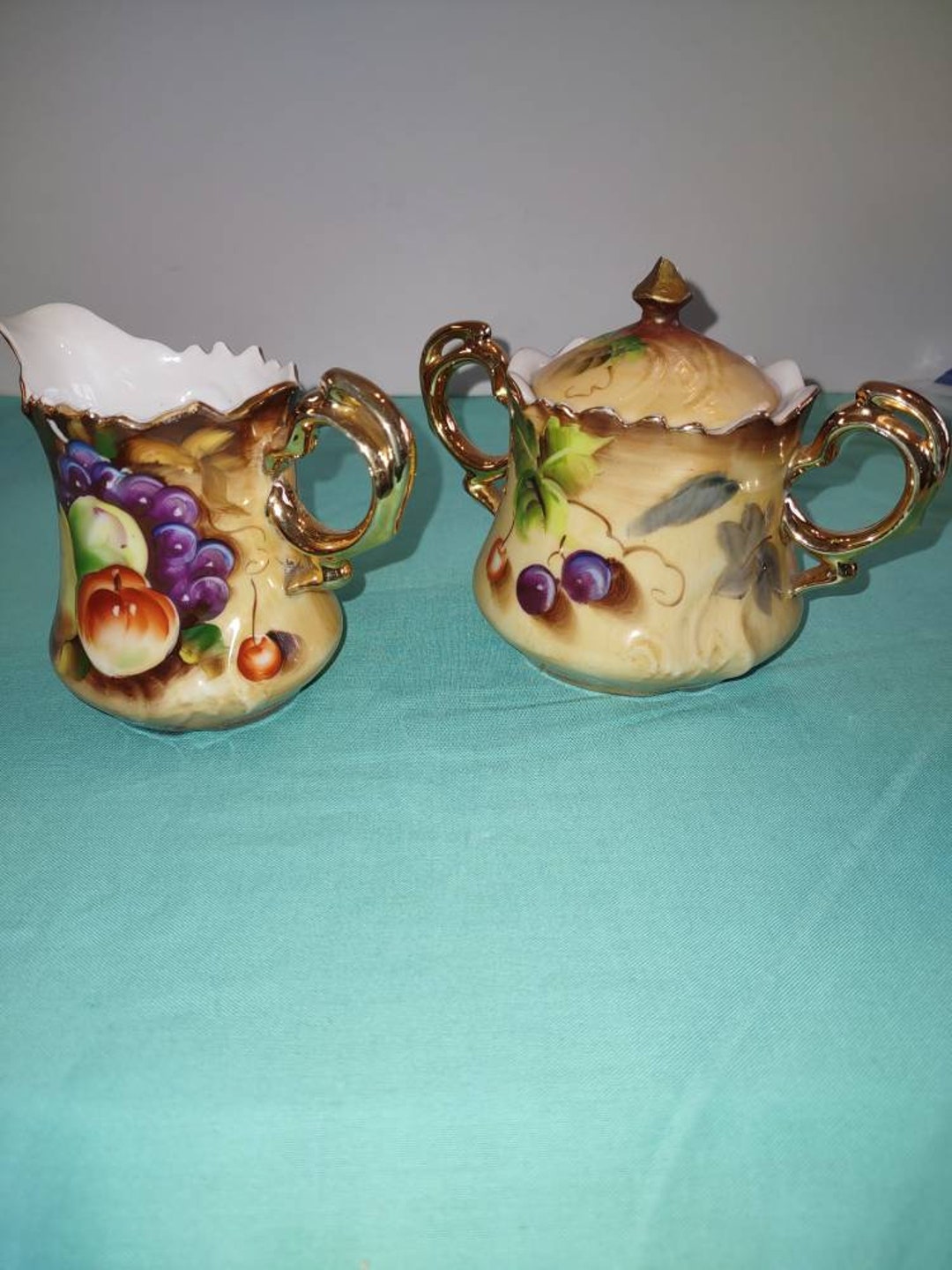 Lefton China Creamer and Sugar Bowl - Etsy