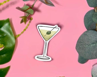 Martini Vinyl Sticker, Martini With Olives, Martini With Bow, Water ...