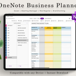 Onenote Business Planner, Onenote Digital Planner, Project Planner ...