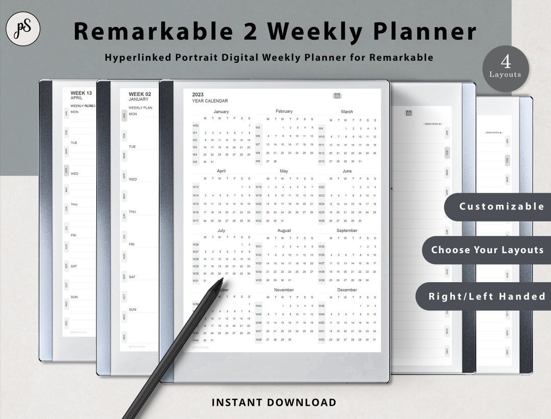 Remarkable 2 Weekly Planner | Journal Template | Remarkable 2 Templates ...