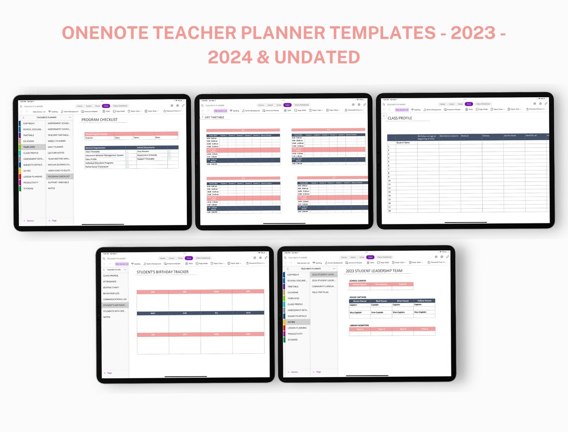 Onenote Teacher Planner, Onenote Digital Planner, Project Planner ...
