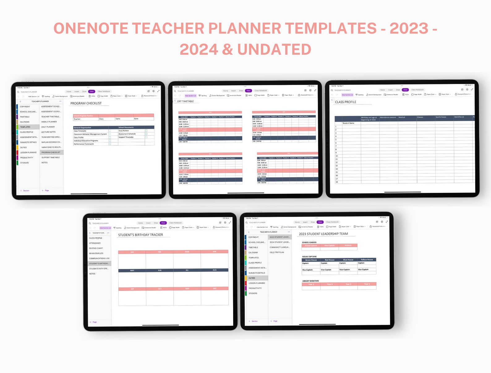 Onenote Teacher Planner, Onenote Digital Planner, Project Planner ...