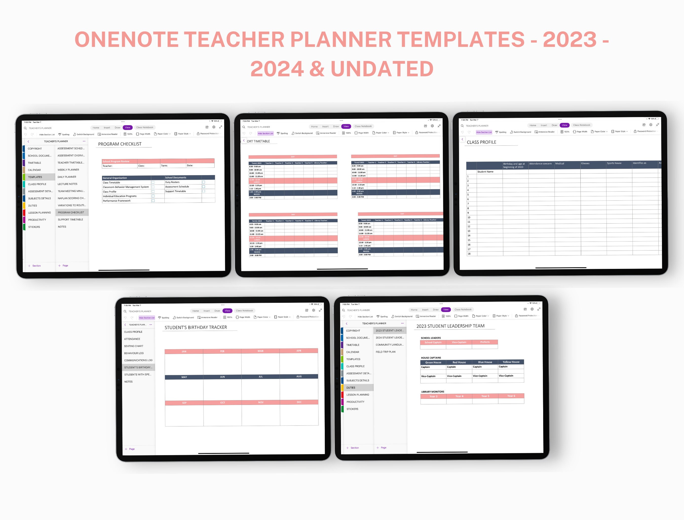 Onenote Teacher Planner, Onenote Digital Planner, Project Planner ...
