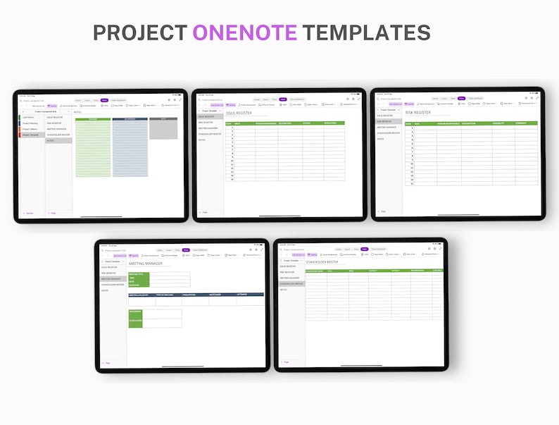 Onenote Digital Planner, Project Planner Onenote, Project Management ...