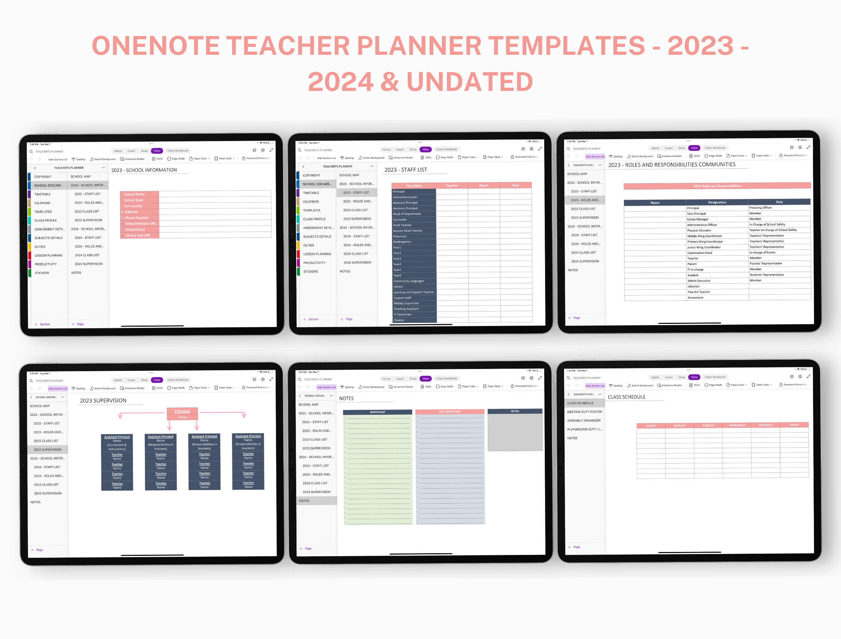 Onenote Teacher Planner, Onenote Digital Planner, Project Planner ...
