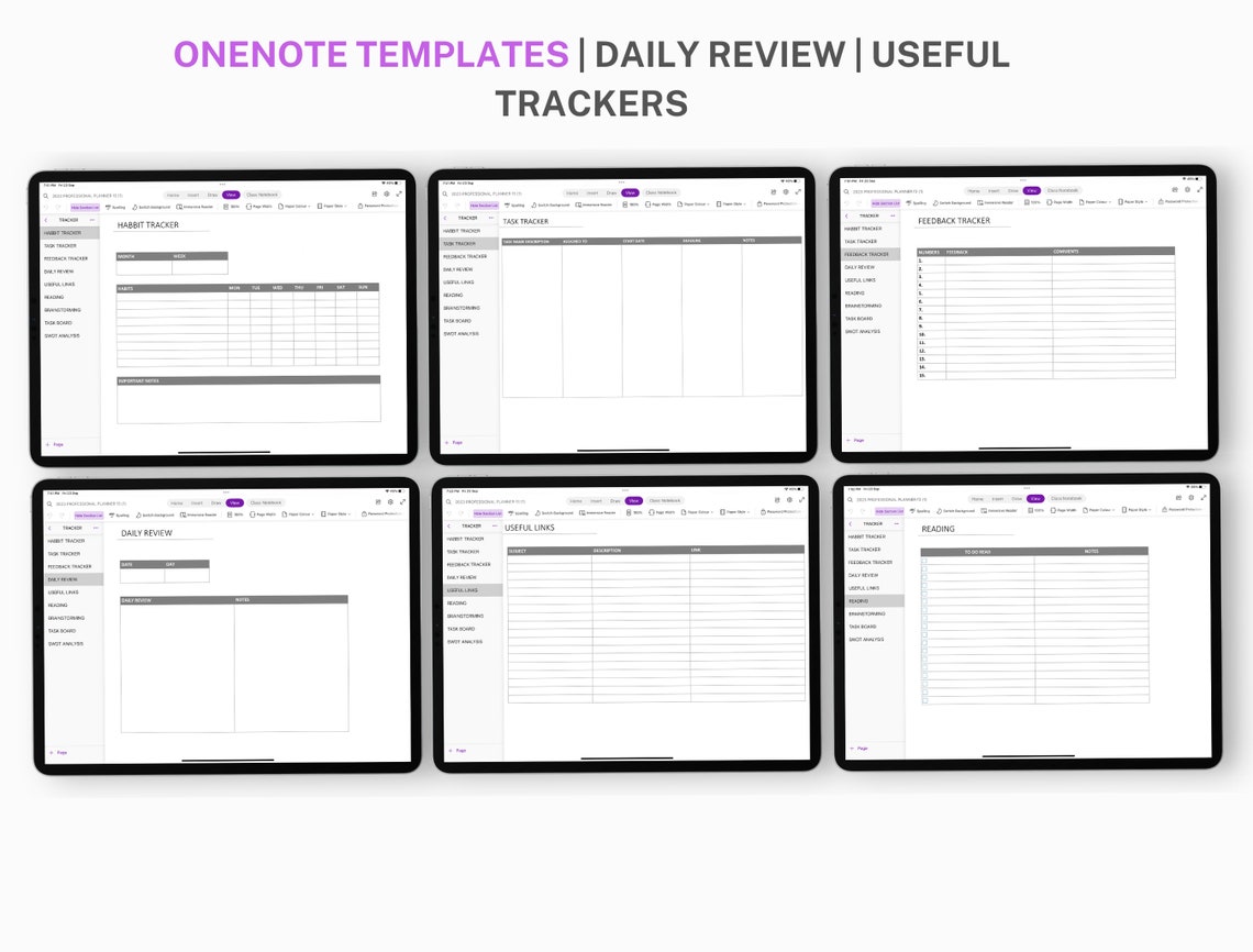Onenote Digital Planner, Onenote Template, Project Planner Onenote ...