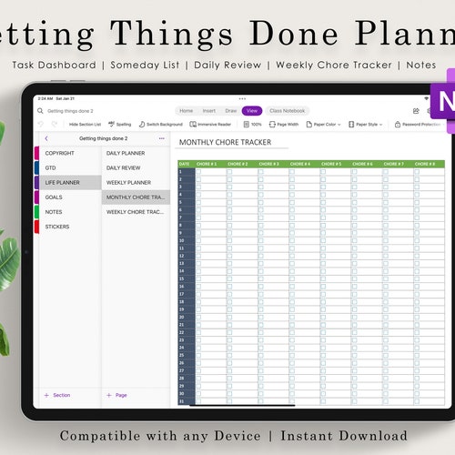 Onenote Digital Planner Onenote Template Project Planner - Etsy
