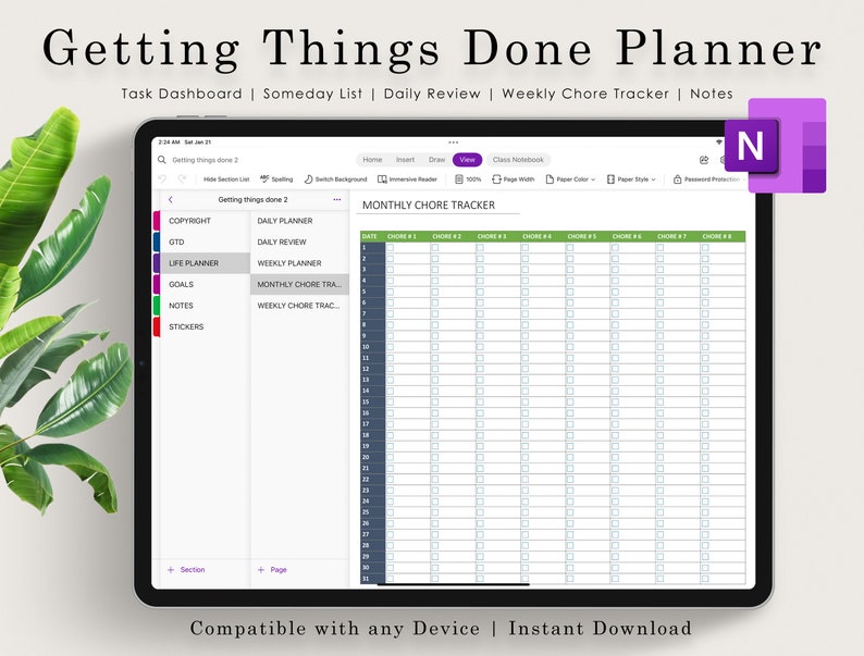 Onenote Digital Planner, Onenote Template, Project Planner Onenote ...