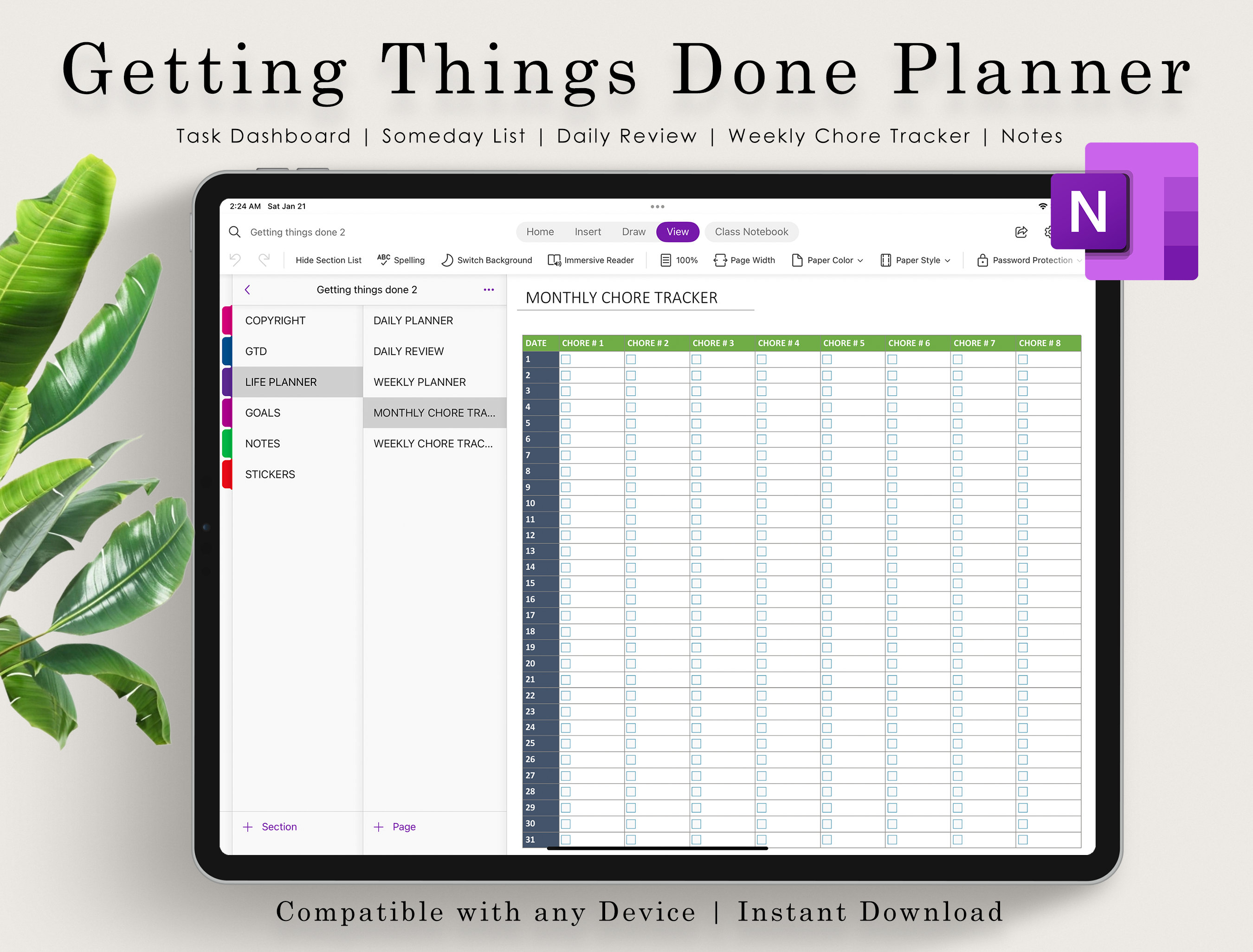 Onenote Digital Planner, Onenote Template, Project Planner Onenote ...
