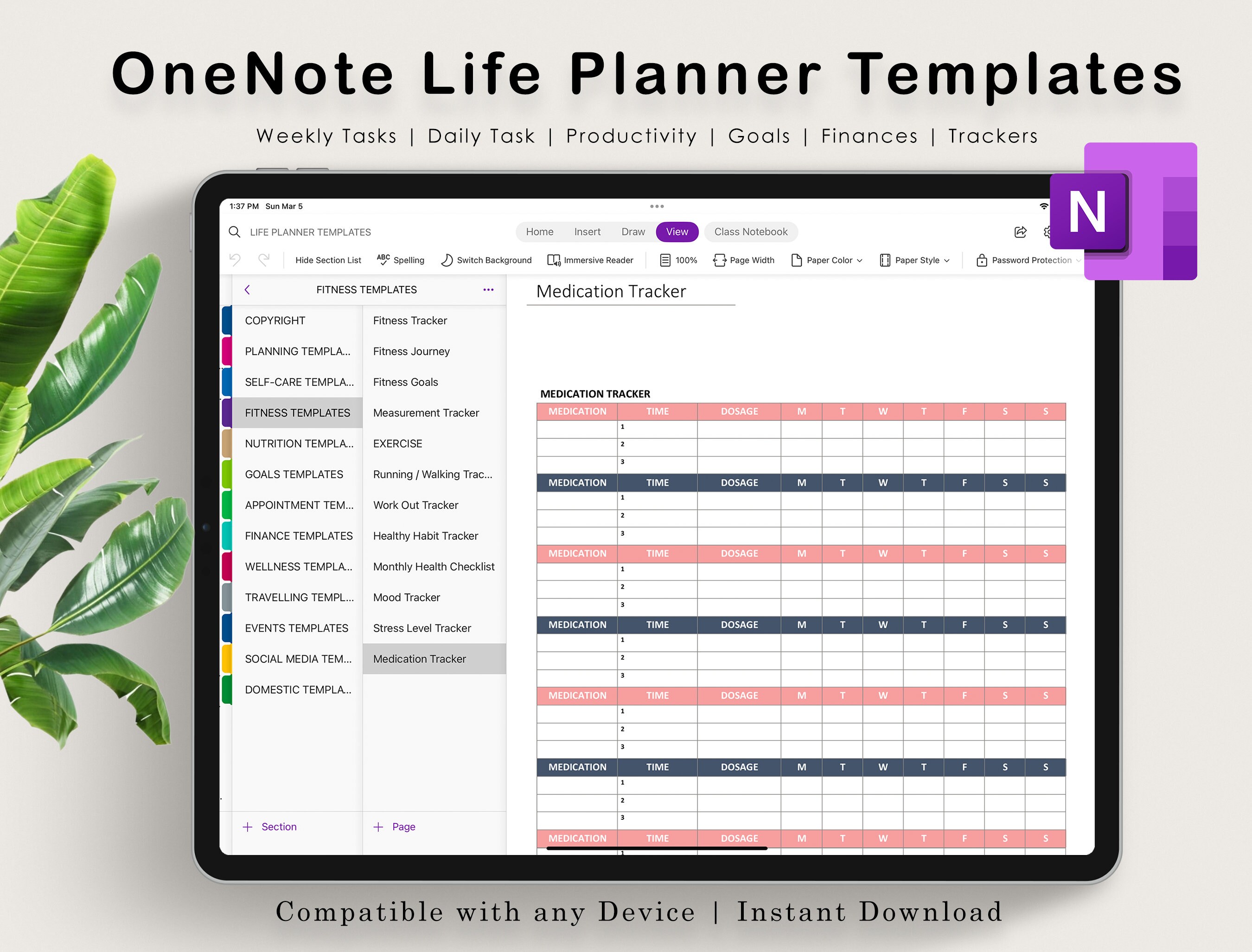 Onenote Digital Life Planner, Onenote Template, Onenote Planner, Life ...