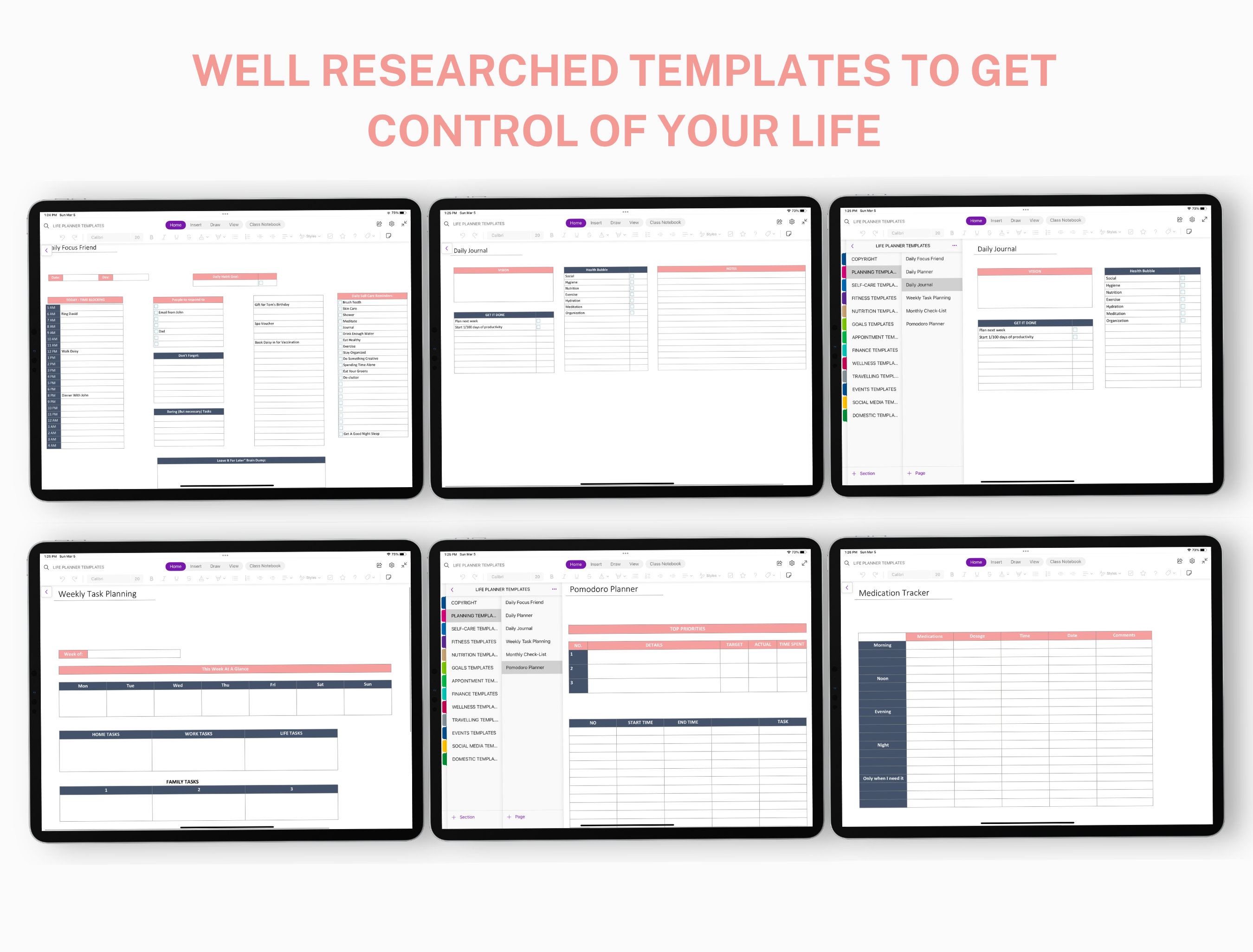 Onenote Digital Life Planner, Onenote Template, Onenote Planner, Life ...