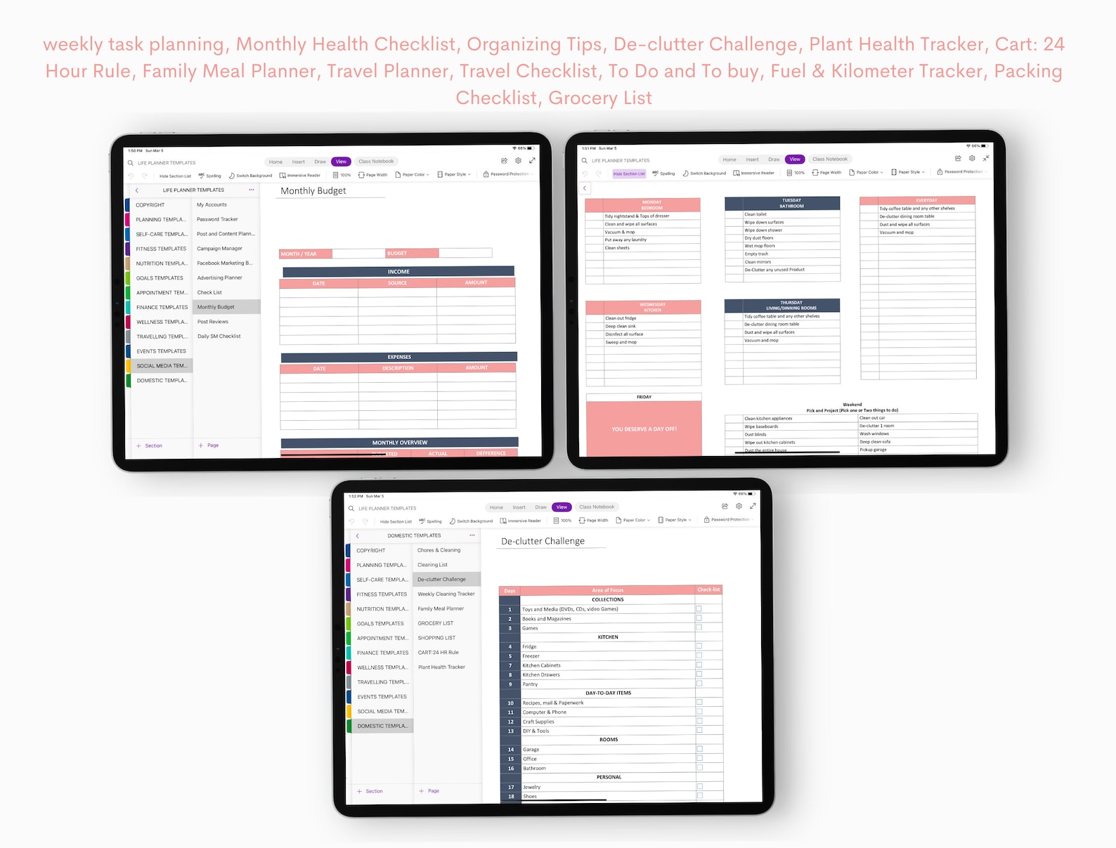 Onenote Digital Life Planner, Onenote Template, Onenote Planner, Life ...
