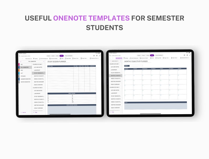 Onenote Student Planner, Onenote Digital Planner, Onenote Template ...