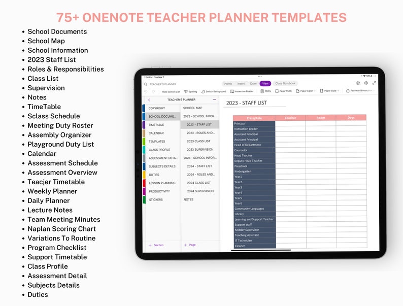 Onenote Teacher Planner, Onenote Digital Planner, Project Planner ...