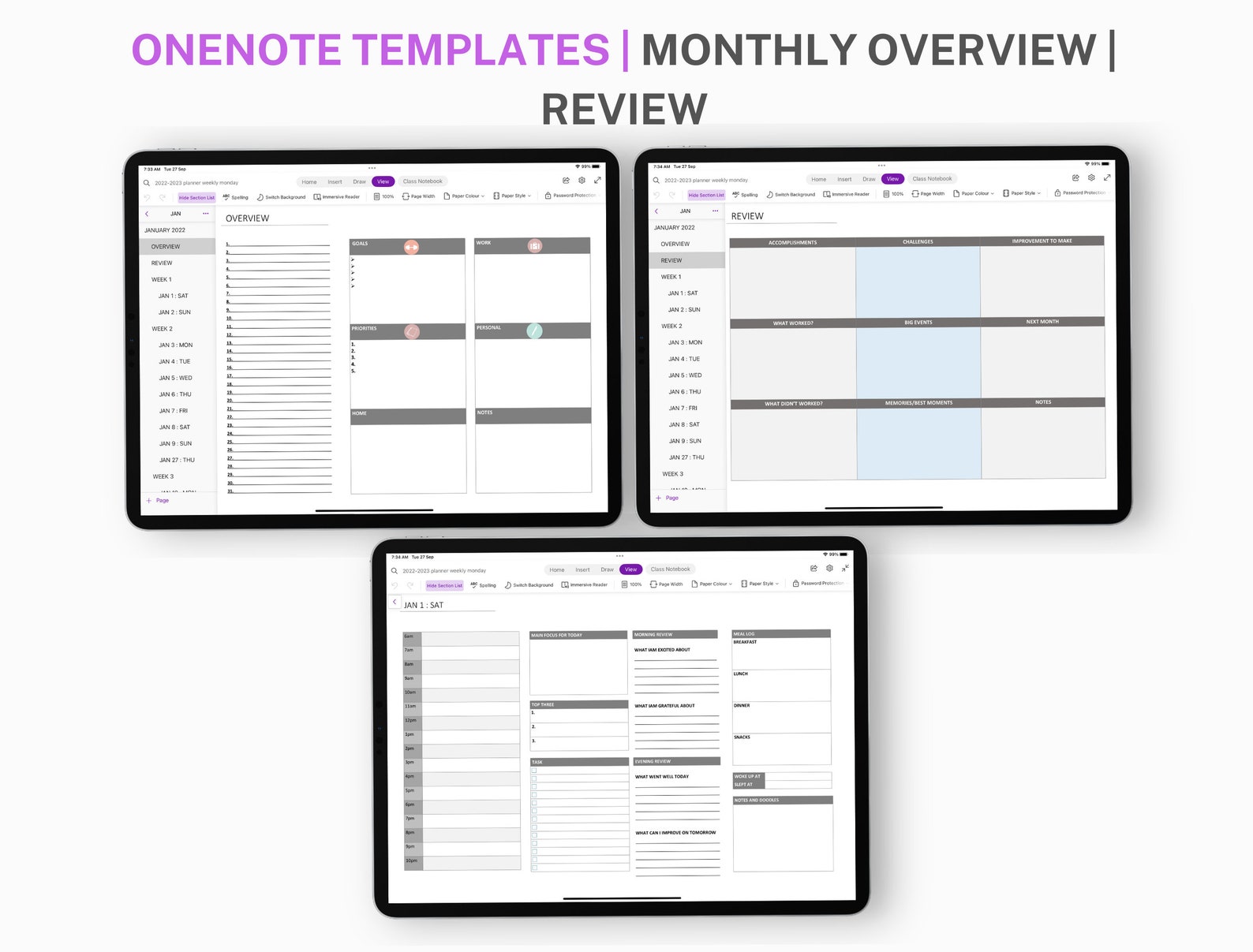 Onenote Digital Planner, Onenote Template, Project Planner Onenote ...