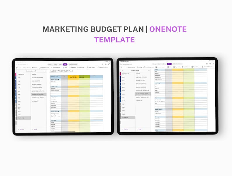Onenote Business Planner, Onenote Digital Planner, Project Planner ...