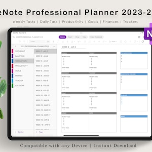 Onenote Digital Planner, Onenote Template, Project Planner Onenote ...