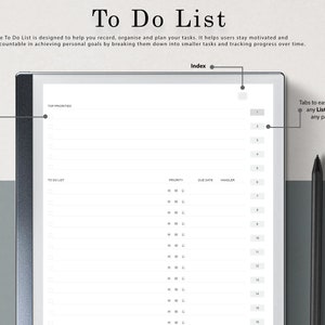 Remarkable 2 Templates to Do List for Remarkable 1 & 2 Template - Etsy