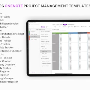 Onenote Digital Planner, Project Planner Onenote, Project Management ...