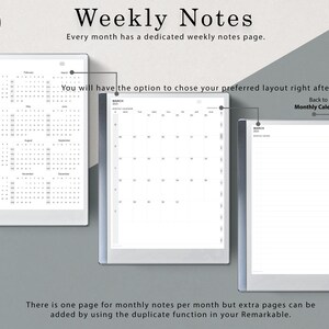 Remarkable 2 Monthly Calendar Template | Remarkable 2 Templates ...