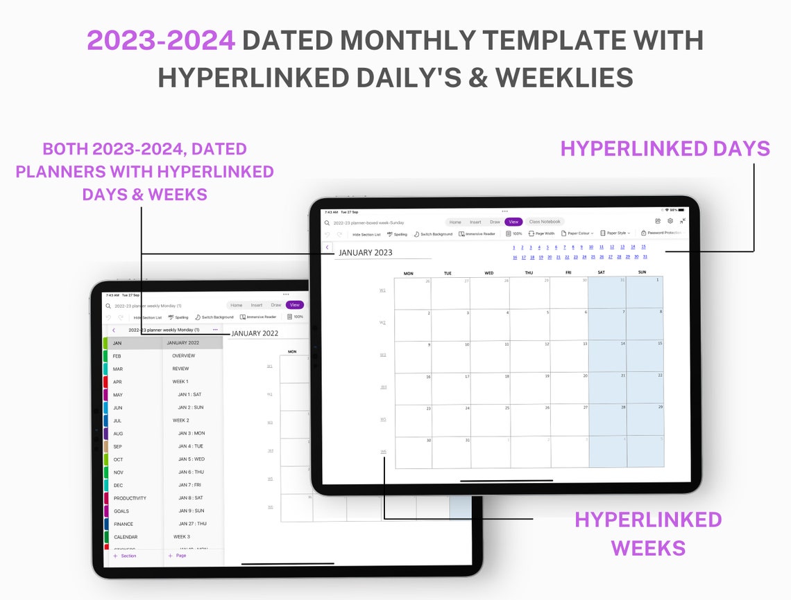 Onenote Digital Planner, Onenote Template, Project Planner Onenote ...