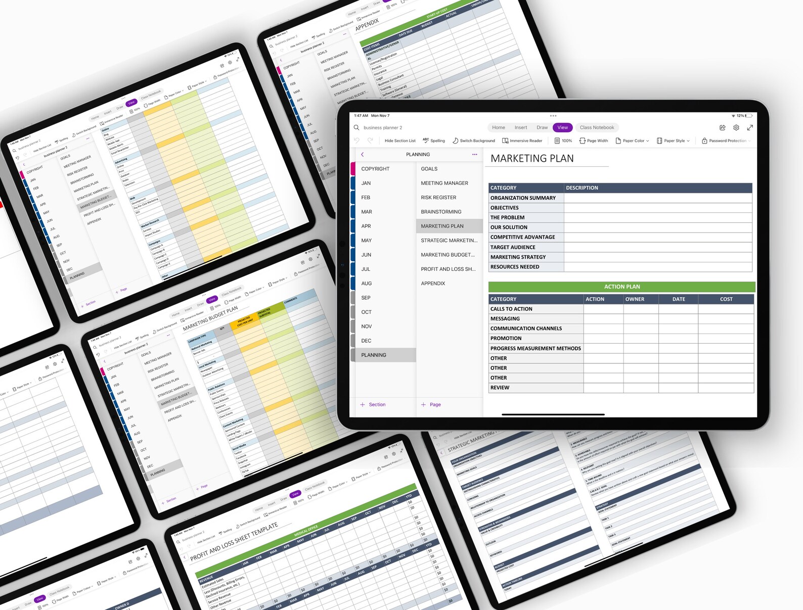 Onenote Business Planner, Onenote Digital Planner, Project Planner ...