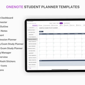 Onenote Student Planner, Onenote Digital Planner, Onenote Template ...