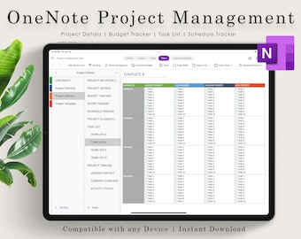 Onenote Digital Planner, Onenote Template, Project Planner Onenote ...