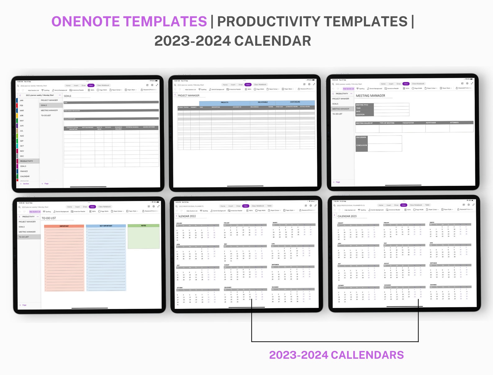 Onenote Digital Planner, Onenote Template, Project Planner Onenote ...