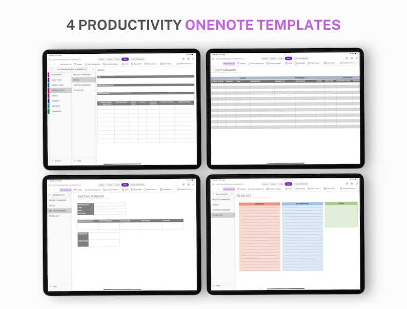 Onenote Digital Planner, Onenote Template, Project Planner Onenote ...