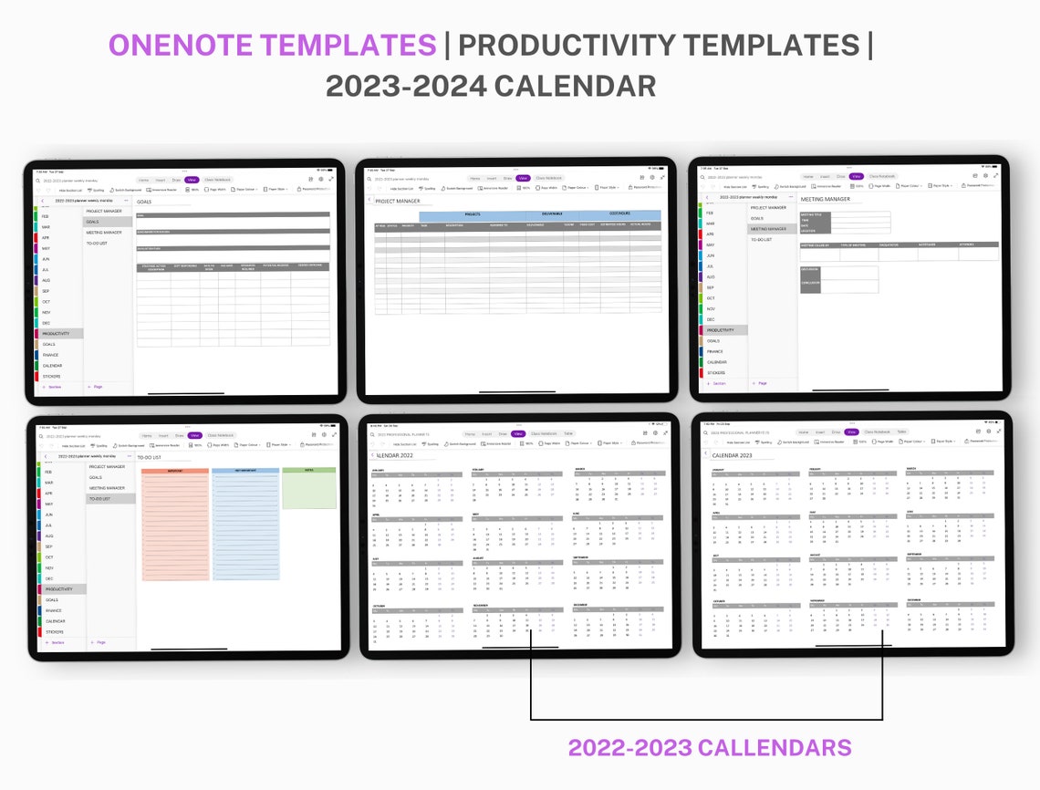 Onenote Digital Planner, Onenote Template, Project Planner Onenote ...