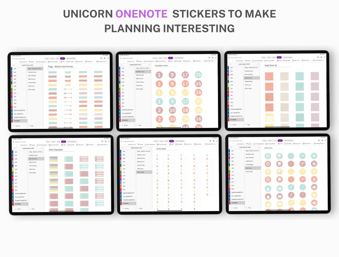 Onenote Student Planner, Onenote Digital Planner, Onenote Template ...