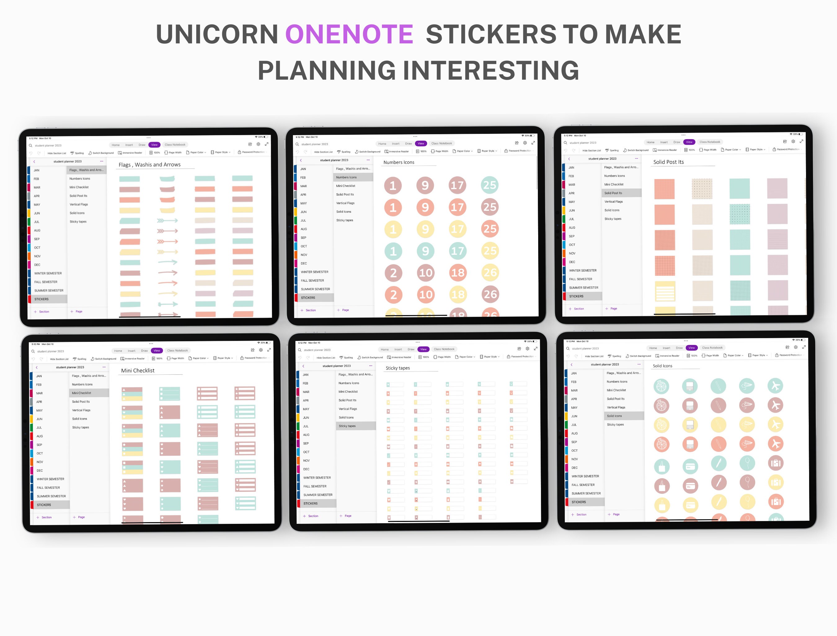 Onenote Student Planner, Onenote Digital Planner, Onenote Template ...