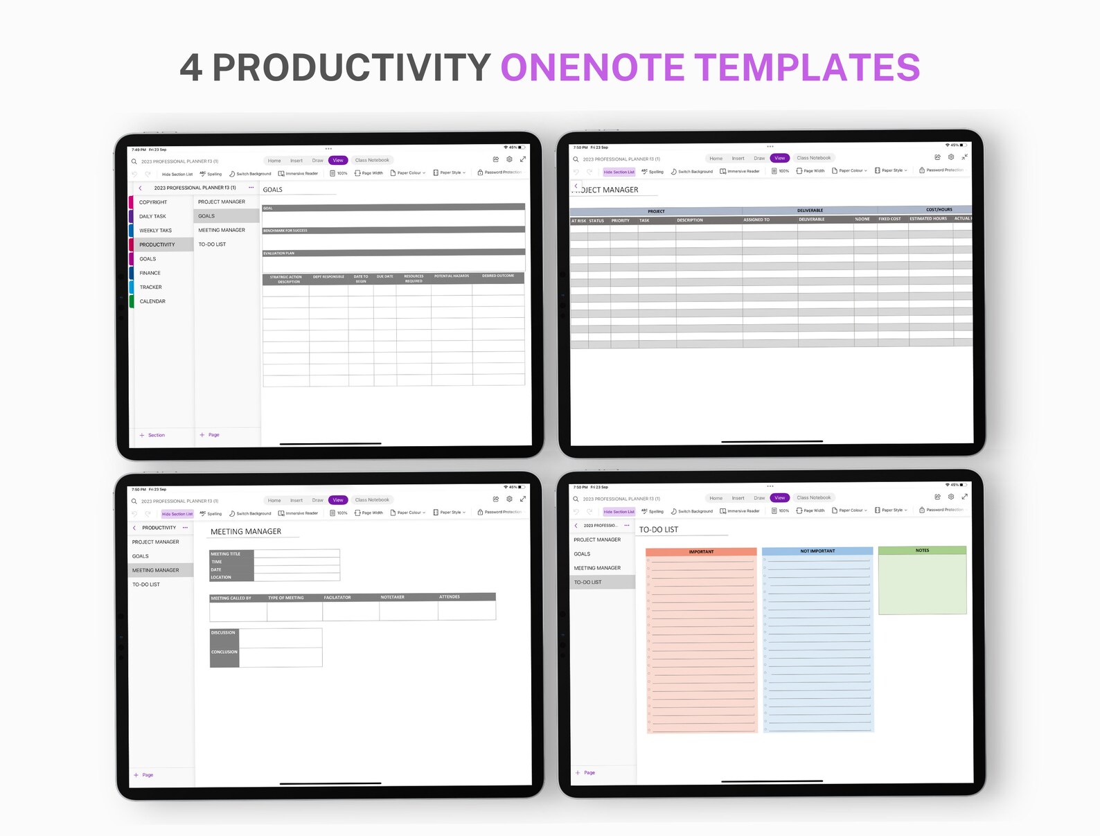 Onenote Digital Planner Onenote Template Project Planner - Etsy