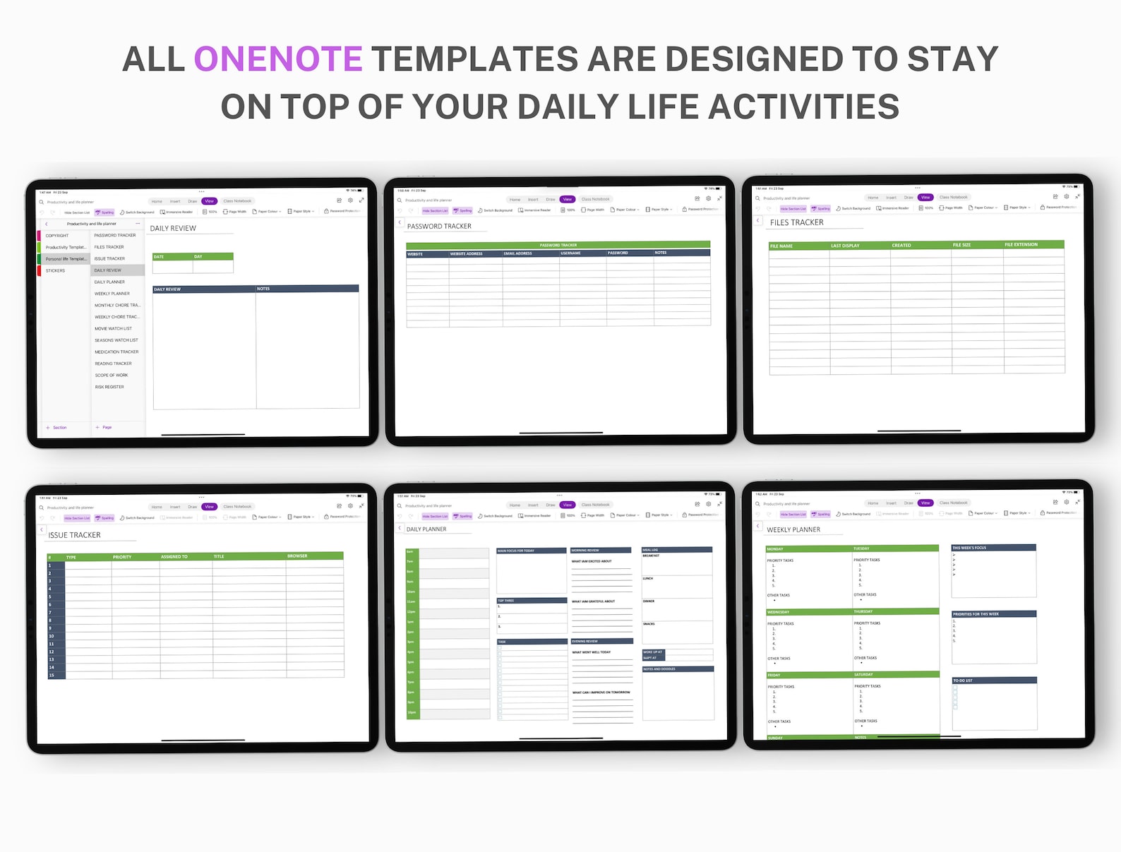Onenote Digital Planner, Onenote Template, Project Planner Onenote ...