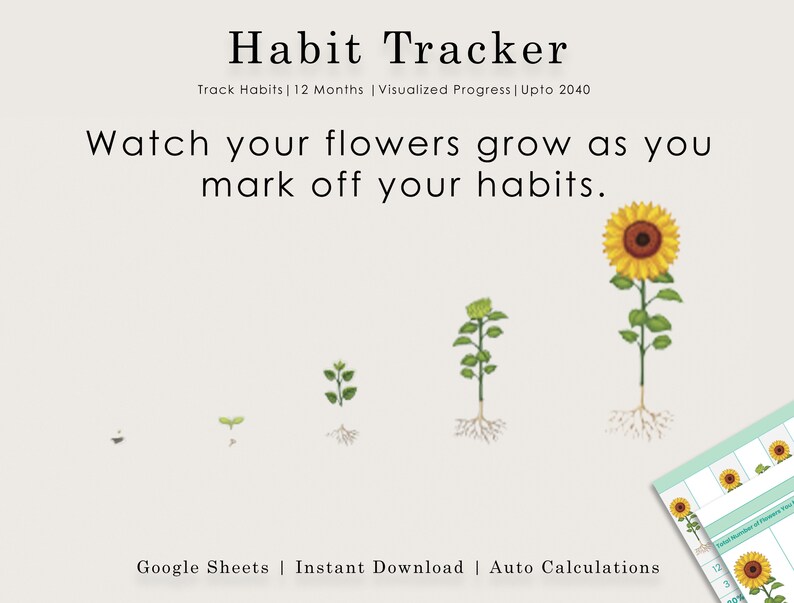 Habit Tracker Spreadsheet | Google Sheets | Daily | Weekly | Monthly ...
