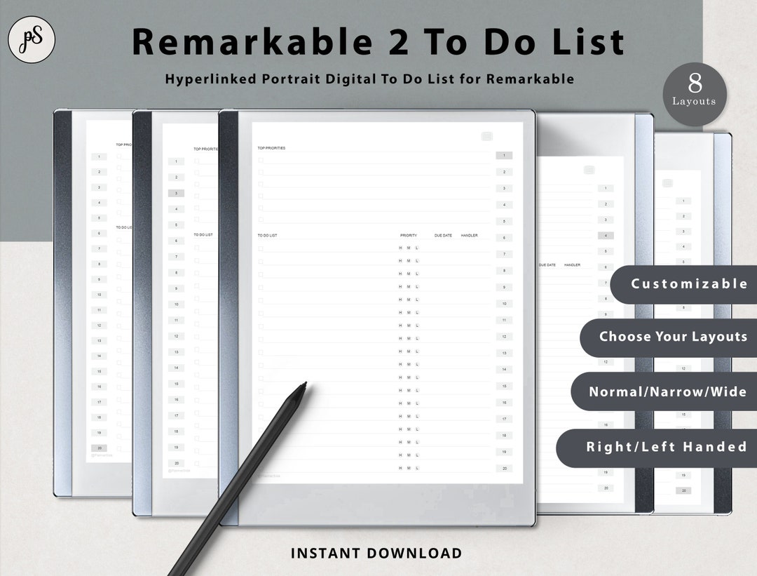 Remarkable 2 Templates to Do List for Remarkable 1 & 2 Template - Etsy