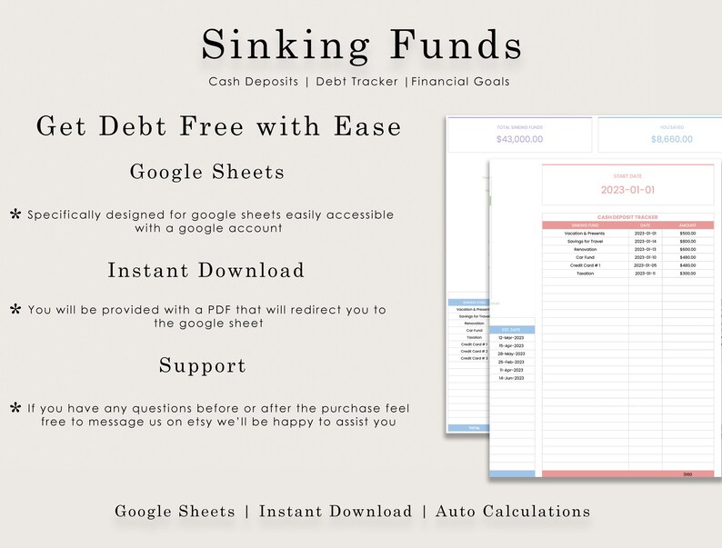 Sinking Funds Google Sheets, Google Sheets Budget Template, Google ...