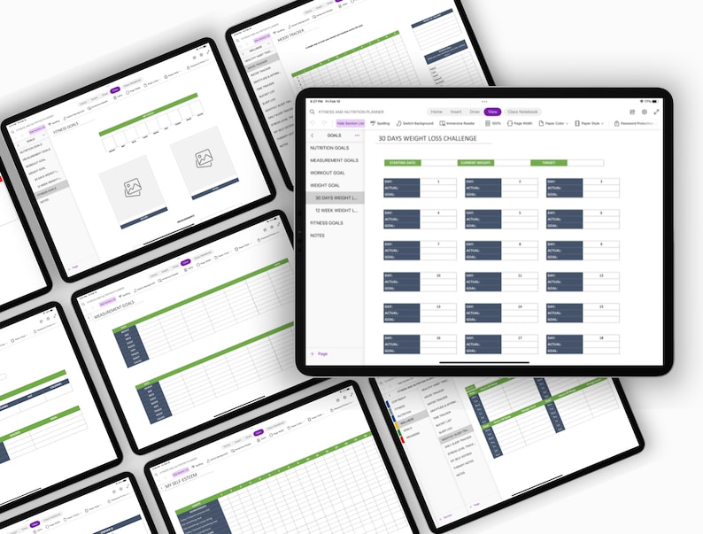 Onenote Planner, Onenote Fitness & Nutrition Planner, Onenote Digital ...