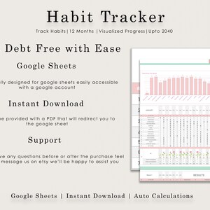 Habit Tracker Spreadsheet | Google Sheets | Daily | Weekly | Monthly ...